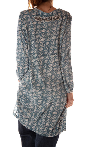 Magnolia Pearl Cotton Linen Jersey Birch Henley with Distressing, Four ...